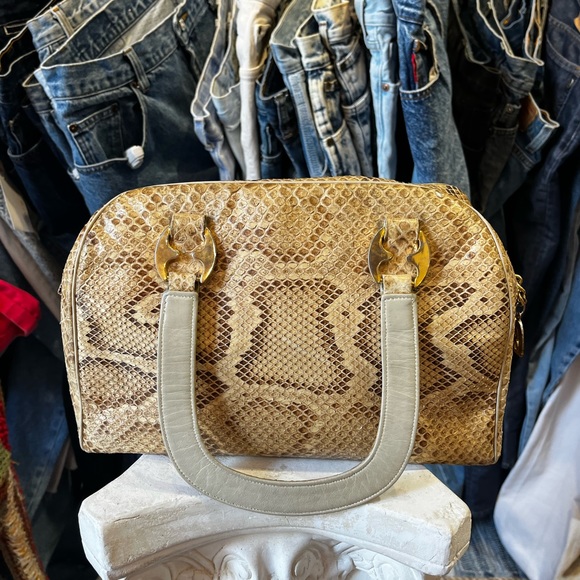 Vintage | Bags | Vintage 7s Python Bowler Bag | Poshmark